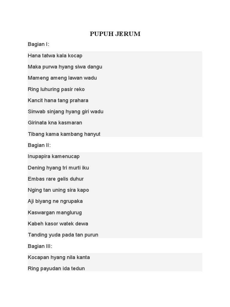 Pupuh Jerum | PDF | Agama & Spiritualitas