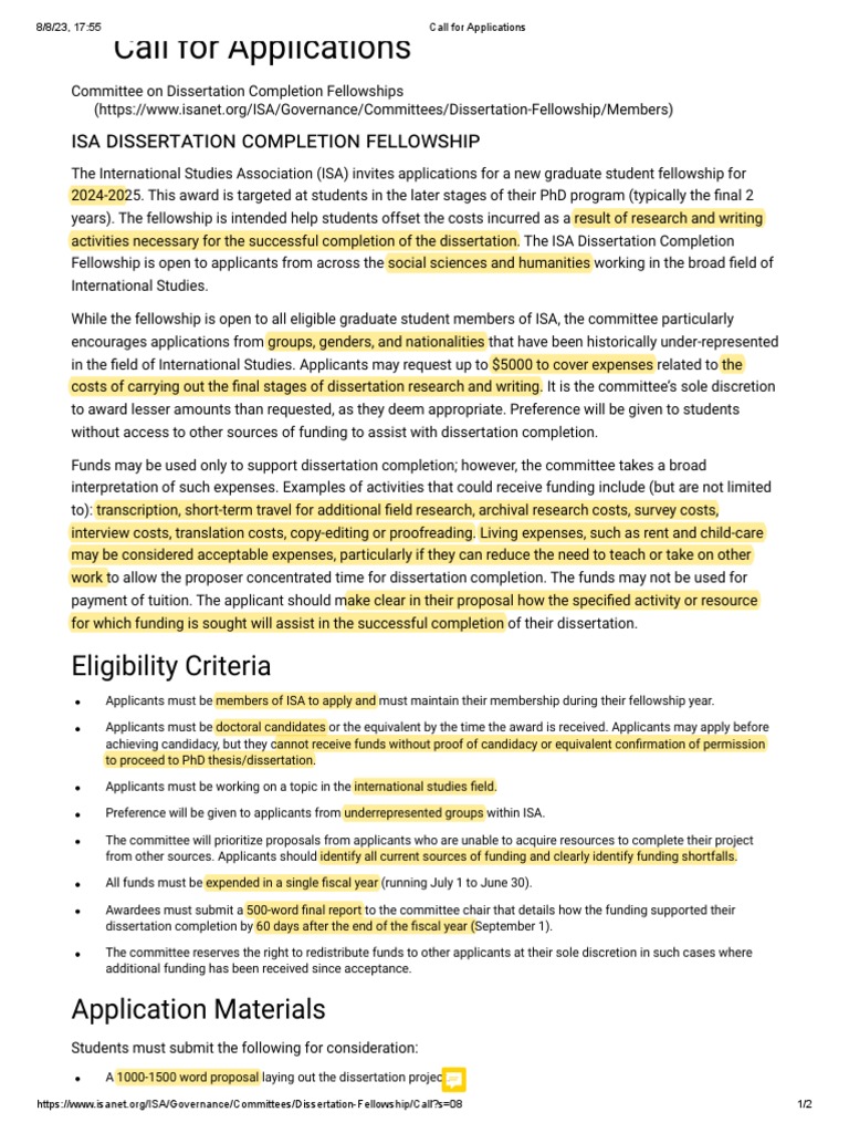 Call For Applications | PDF