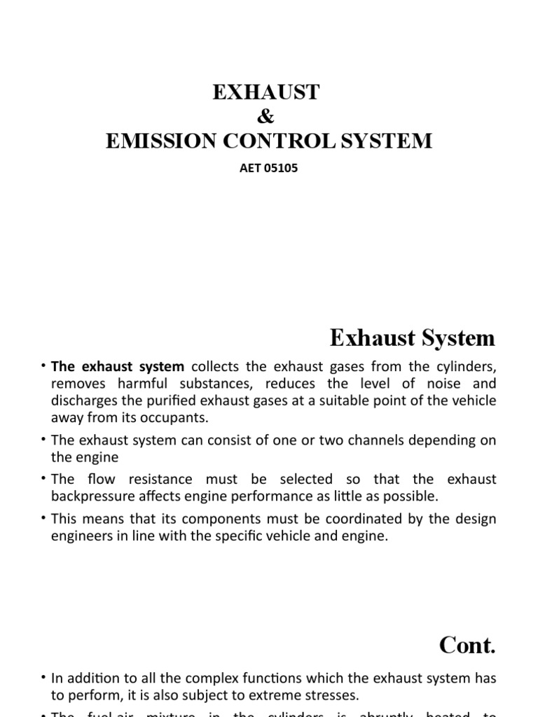 Electronic Emission Control System | PDF | Exhaust Gas | Internal ...