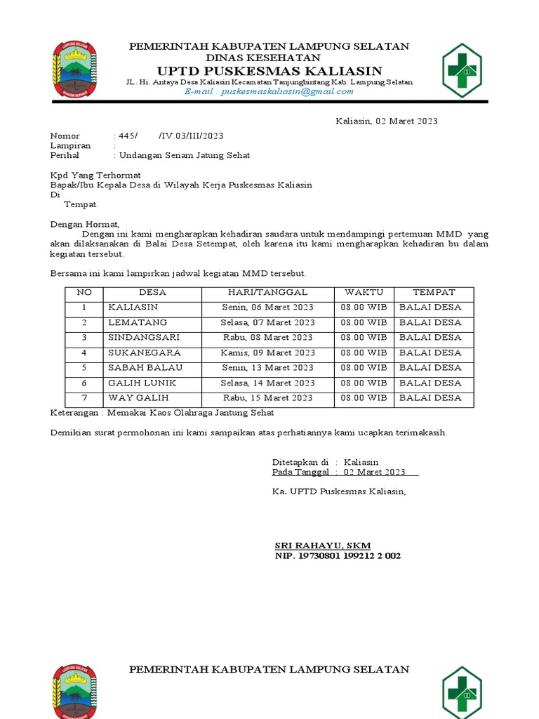 Undangan Senam Jantung Sehat | PDF