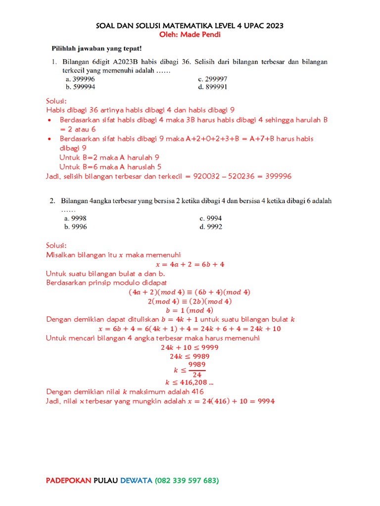 2023 Math Level 4 | PDF