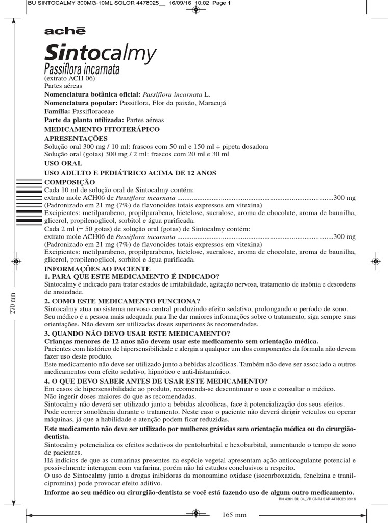 Bula Sintocalmy Paciente Consulta Remedios PDF | PDF | Farmacêutico ...