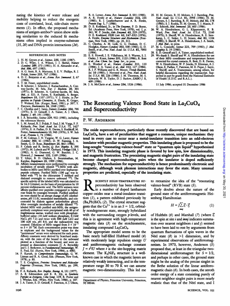 Anderson - Anderson - Science - 1987 - The Resonating Valence Bond ...
