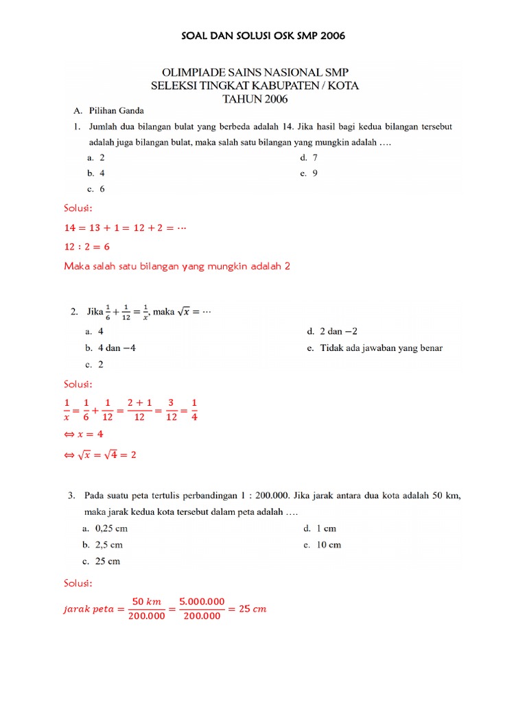 Solusi Osk SMP 2006 | PDF