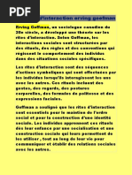 Goffman et les Rituels d'Interaction | PDF | Psychologie sociale ...