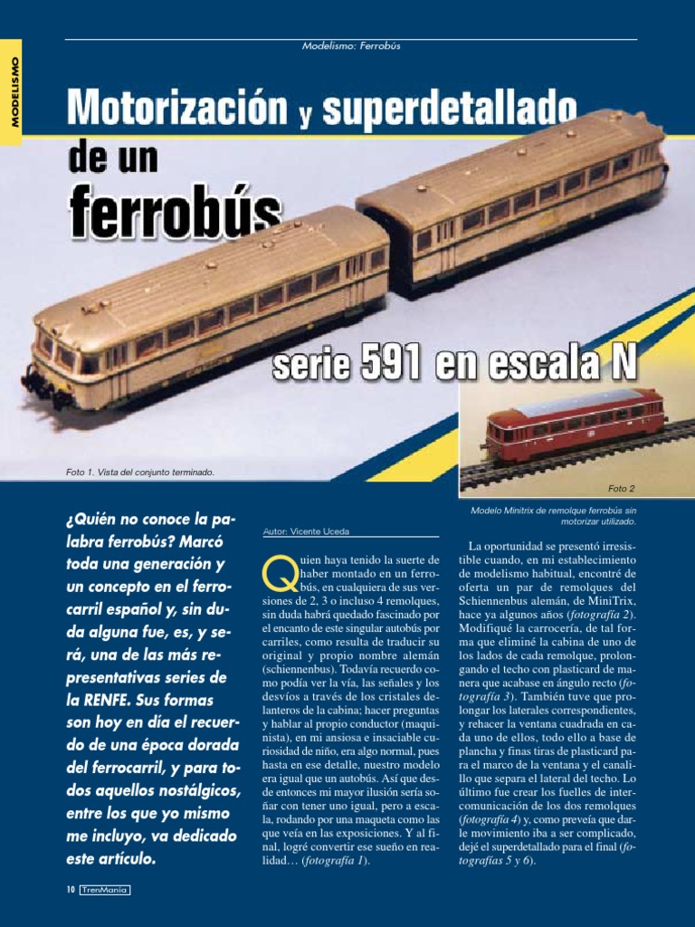 Modelismo. Trenmania. Construcci - N de Un Ferrobus RENFE Escala N Por ...