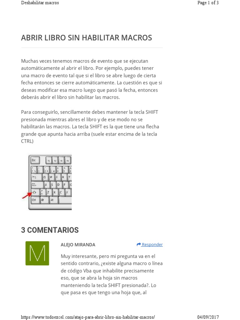 Abrir Libro Sin Habilitar Macros | PDF | Macro (informática) | Microsoft Excel