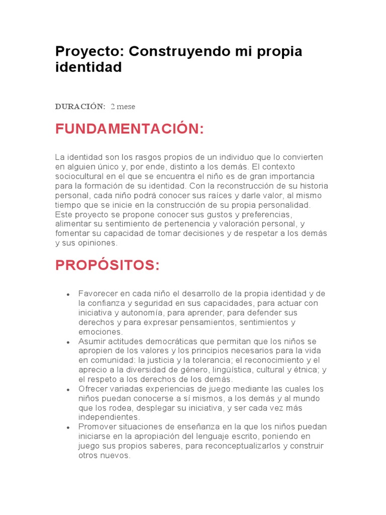 Mi Nombre Mi Identidad | PDF
