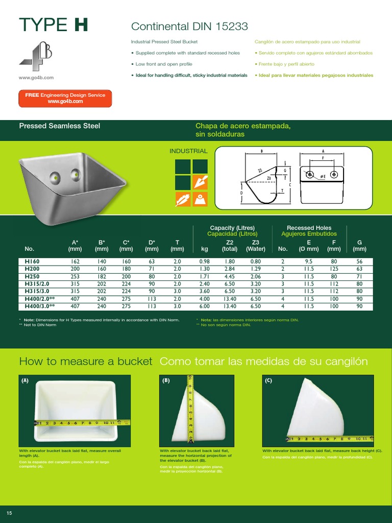Type H: Continental DIN 15233 | PDF | Rieles