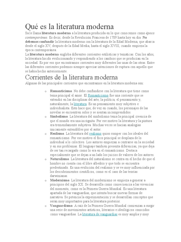 Literatura Moderna | PDF | Clásicos