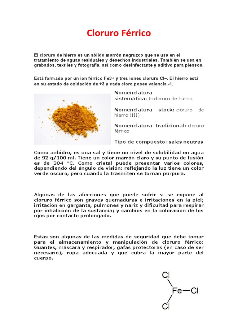 Cloruro Férrico | PDF