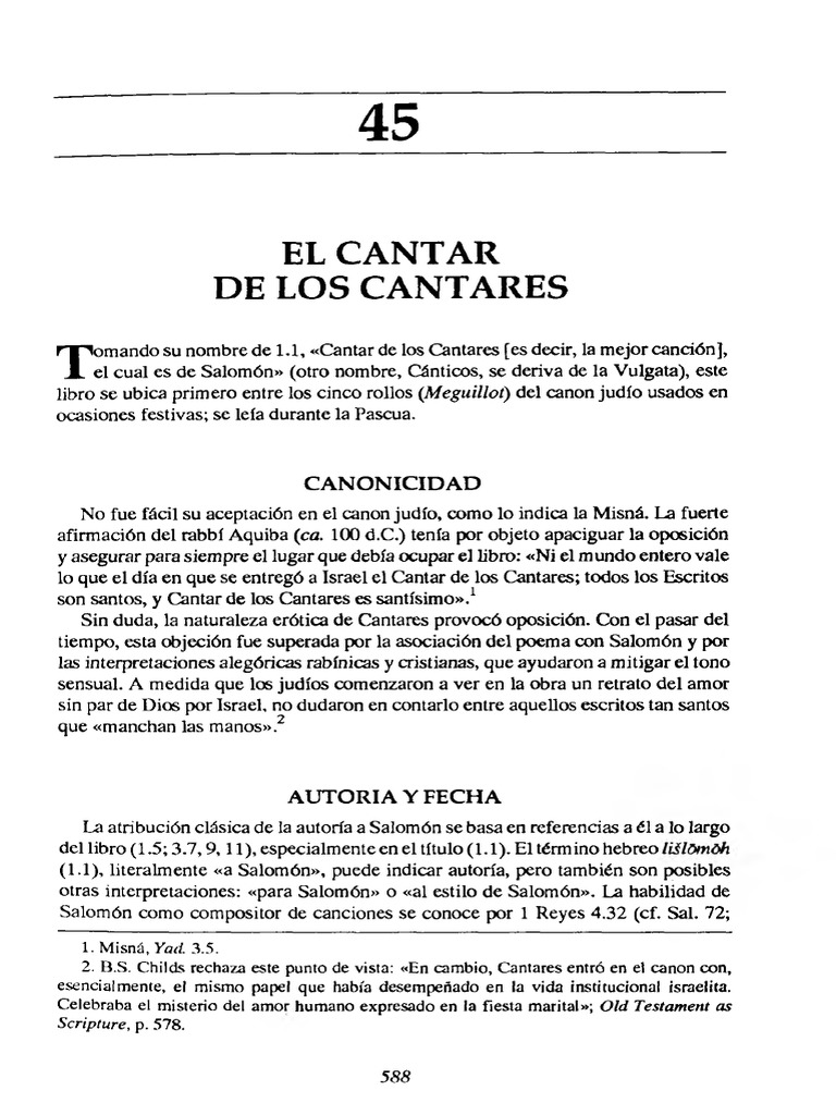 Análisis del Cantar de los Cantares | PDF | Canción de canciones