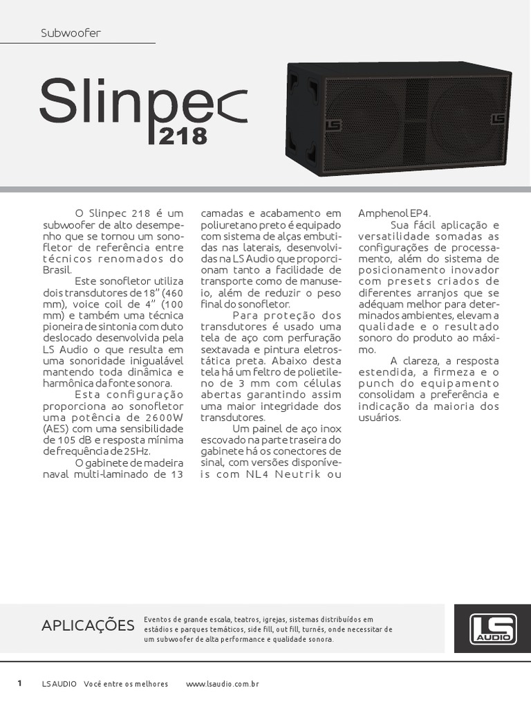 Slinpec 218-1 | PDF | Acústica | Som