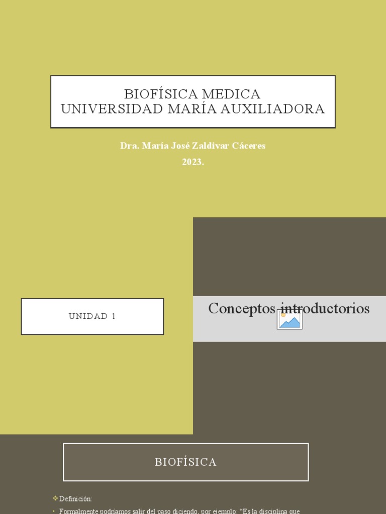 Biofisica Medica - Conceptos Introductorios | PDF