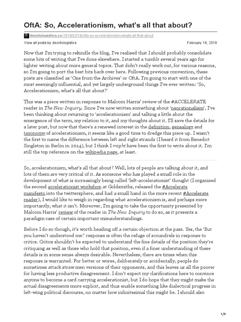 So, Accelerationism, What's All That About | PDF | Capitalism | Labour ...