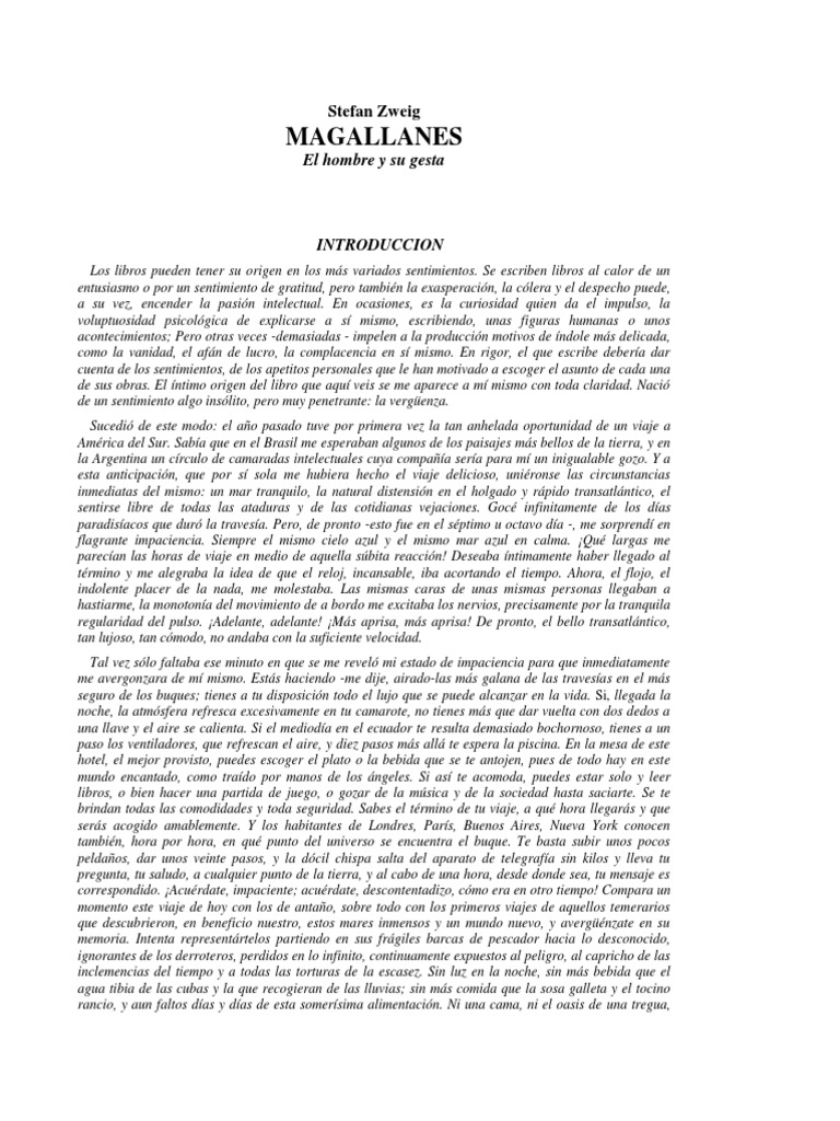 Zweig, Stefan - Magallanes. El Hombre y Su Gesta | PDF