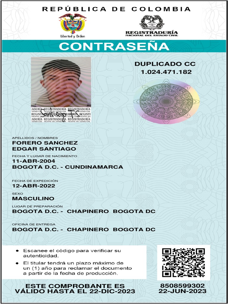 Comprobante Tramite Cedula | PDF