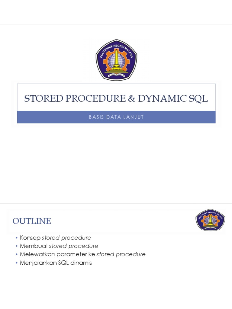 Stored Procedure Dan Dynamic Sql Pdf Parameter Computer 1731