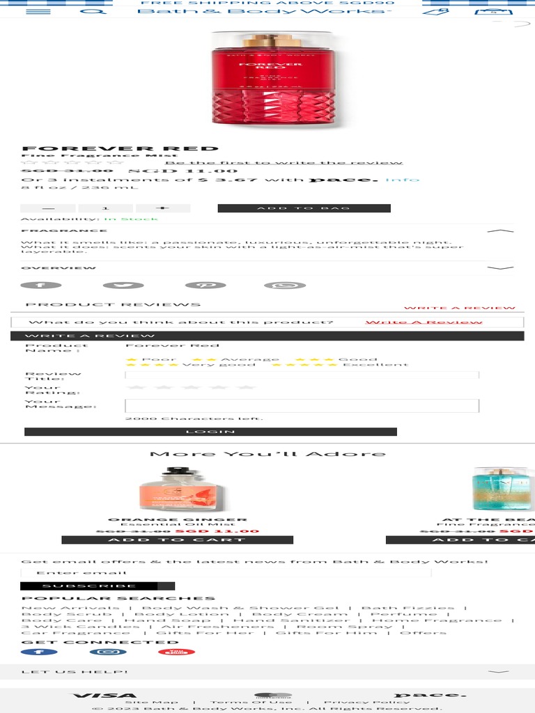 Forever Red Fine Fragrance Mist Sale | PDF