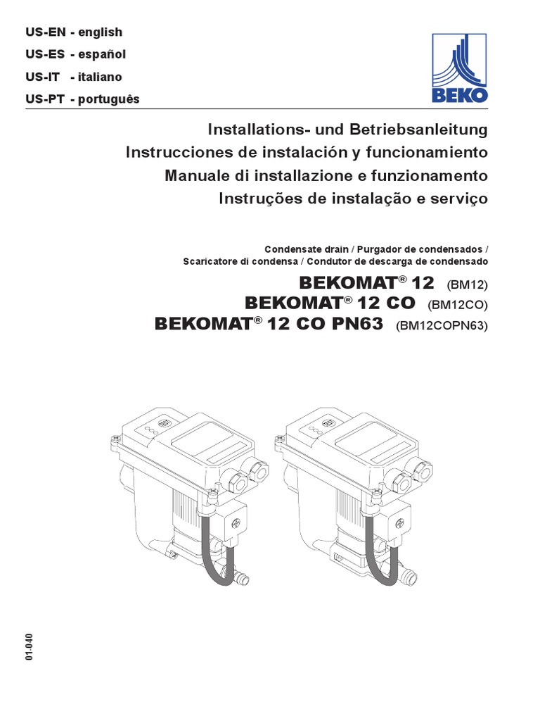 Bekomat 12 En-Es-Fr-Pt Usa 01-040 V00 | PDF | Safety | Pipe (Fluid ...