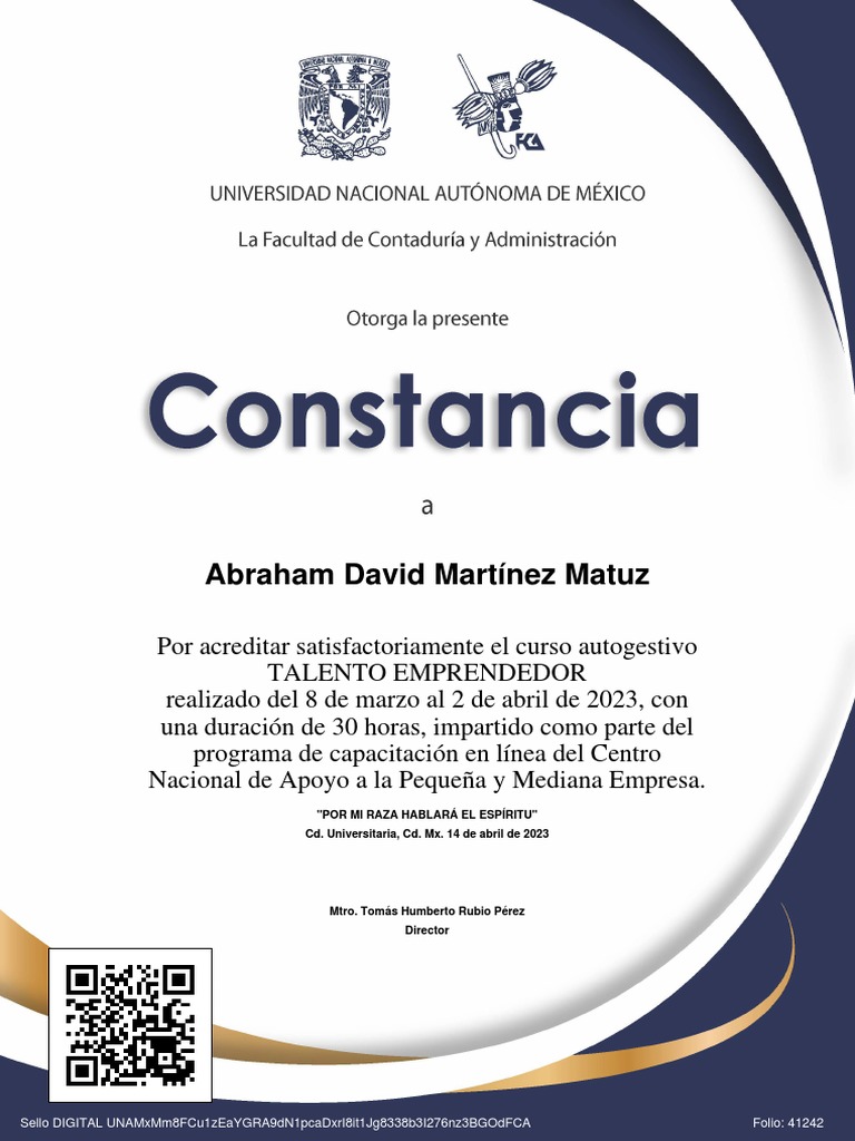 Constancia Talento emprendedor 7 (191) | PDF