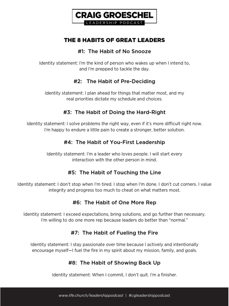 8 Essential Leadership Habits | PDF