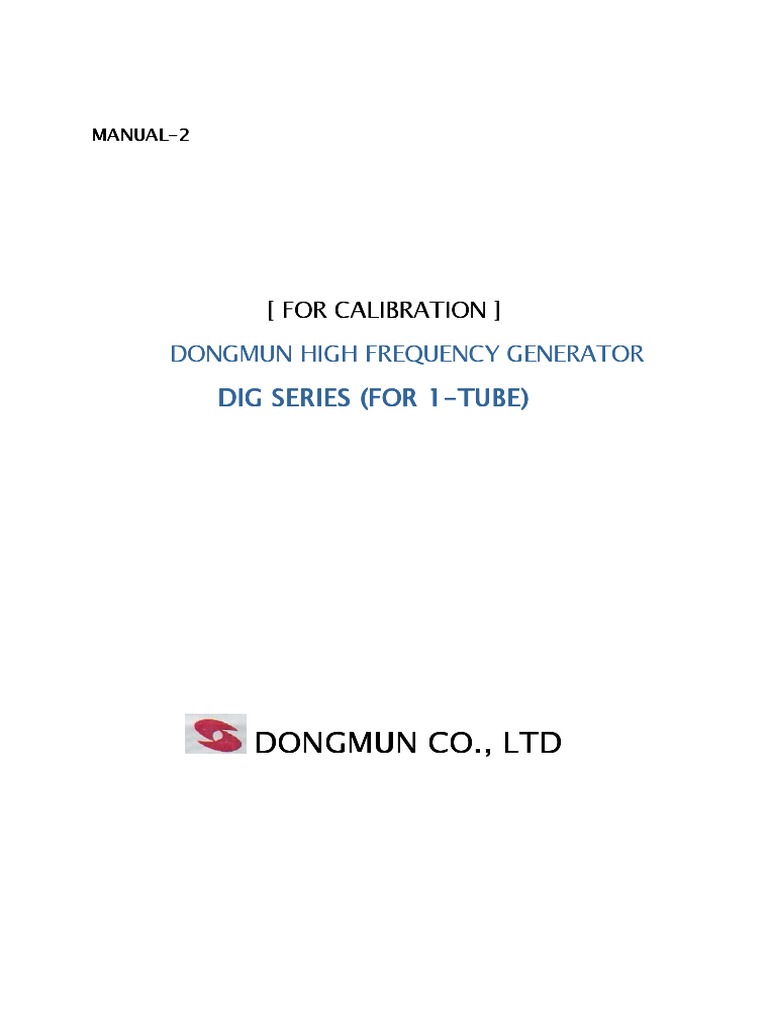 Calibration Manual DIG Series | PDF | Radiography | Electrical Engineering
