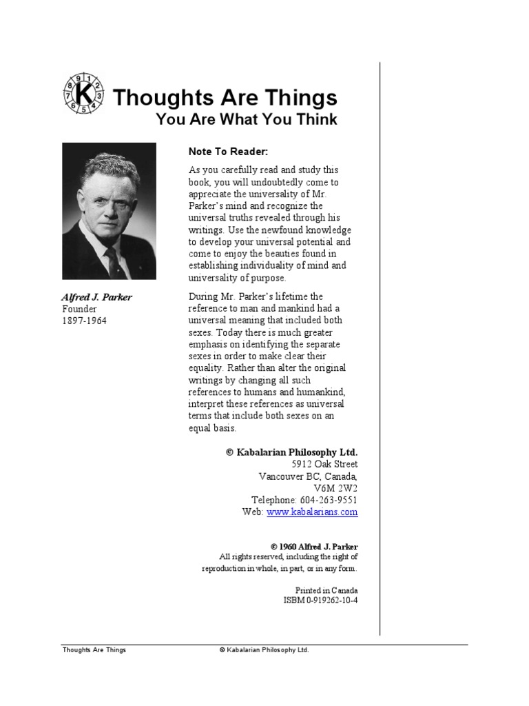 Thoughts Are Things | PDF | Mind | Thought