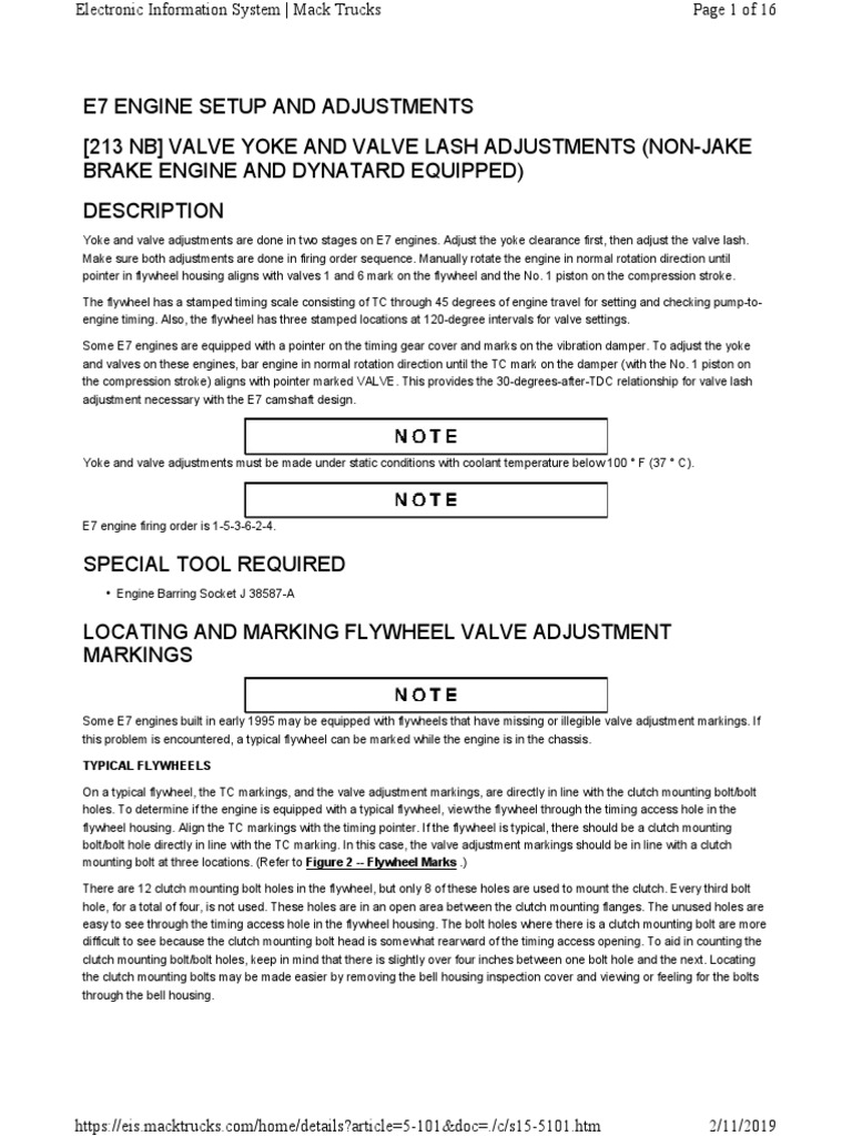 Valve Adjustment E7 | PDF | Internal Combustion Engine | Pump