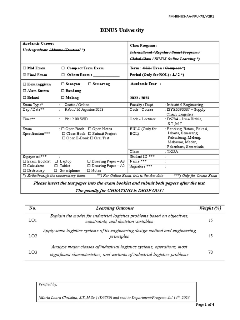 TKDA ISYE6090037 SupplyChainLogistics-Question | PDF | Computing | Systems Engineering