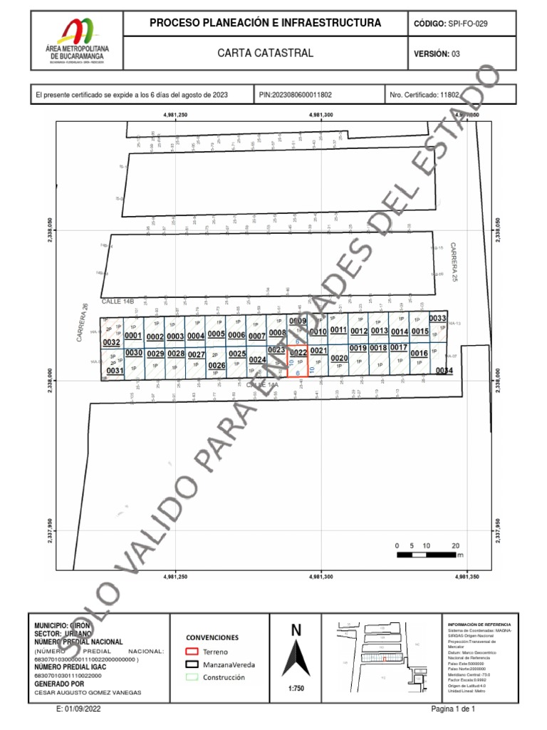 Certificado Carta Catastral Ias 2109314 11802 | PDF