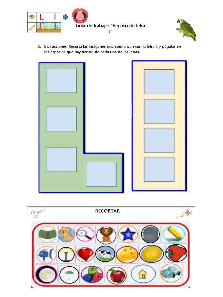 Actividades y Recortes con la Letra L | PDF | Artes del Lenguaje y ...