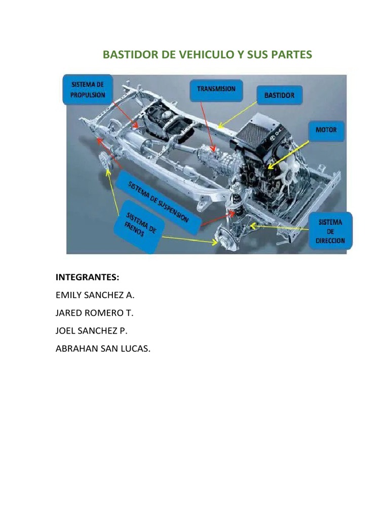 Bastidor de Vehiculo y Sus Partes | PDF