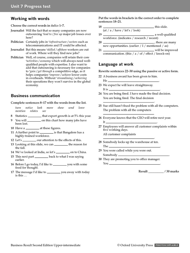 BR2e UppInt Unit7 Progress Test | PDF BR2e UppInt Unit7 Progress Test | PDF