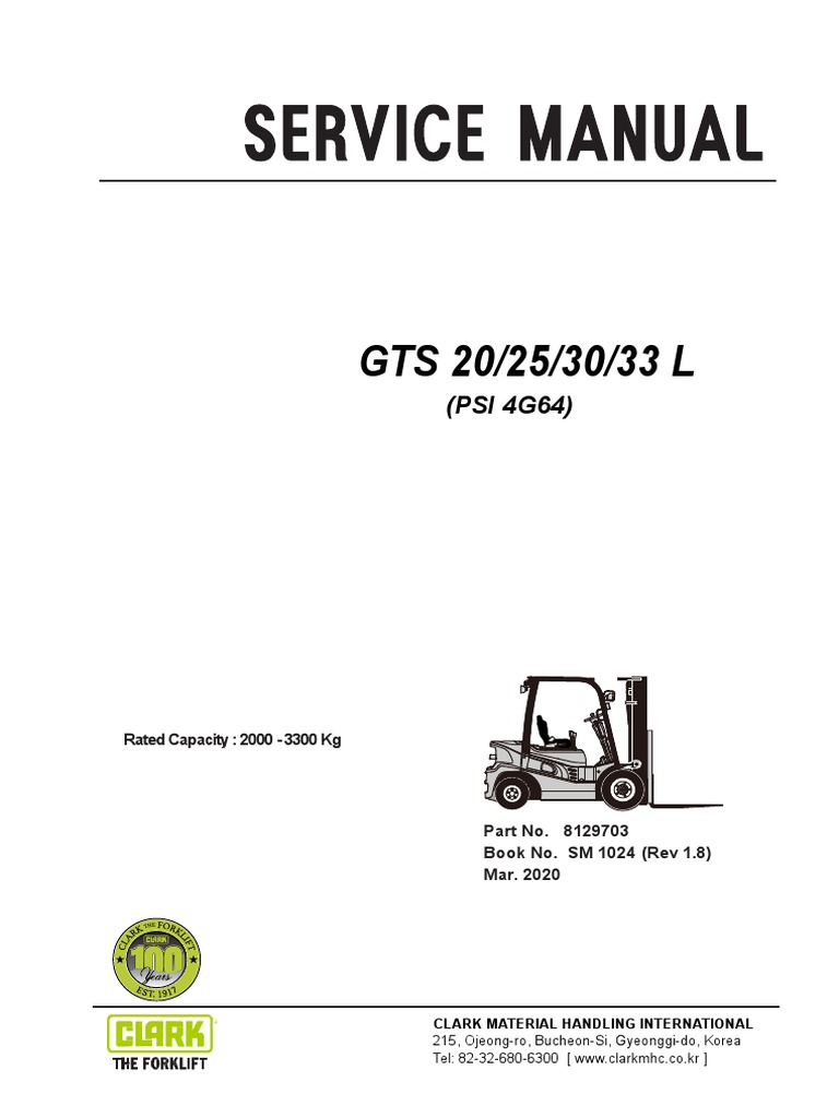 Service Clark - GTS 20-25-30-33L (Psi 4G64) - 1 | PDF | Technology ...