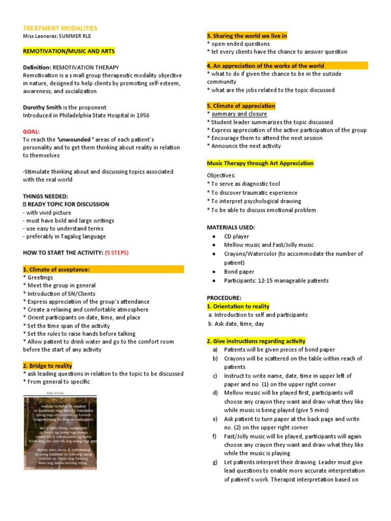 Remotivation Therapy Activities Guide | PDF