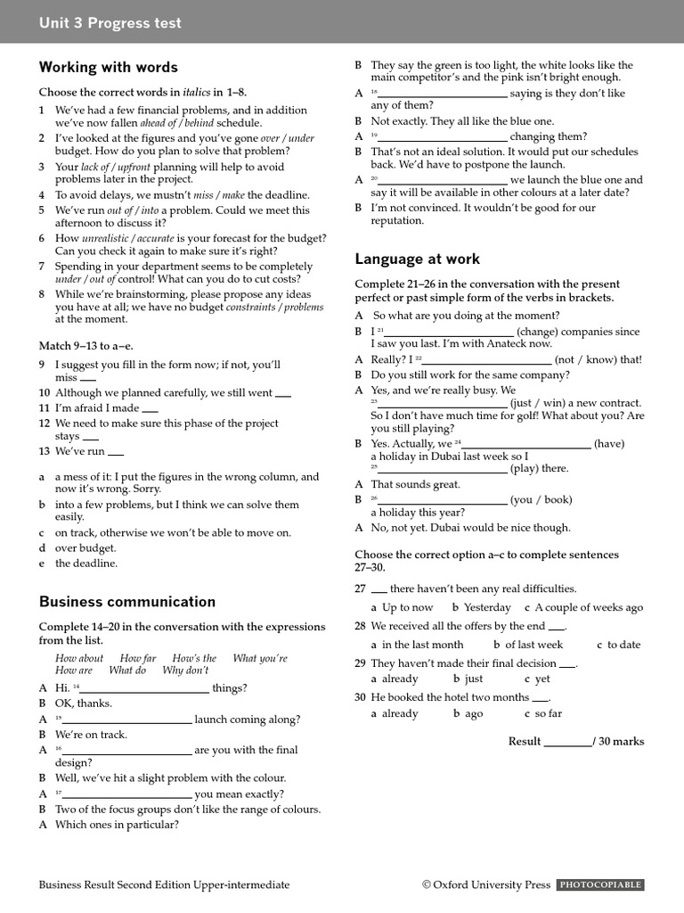 BR2e UppInt Unit3 Progress Test | PDF BR2e UppInt Unit3 Progress Test | PDF