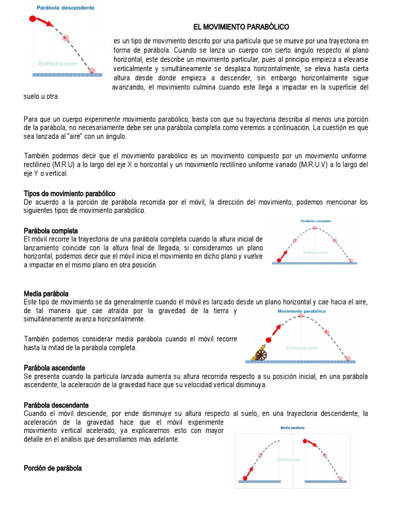 El Movimiento Parabólico | PDF | Mecánica | Mecanica clasica
