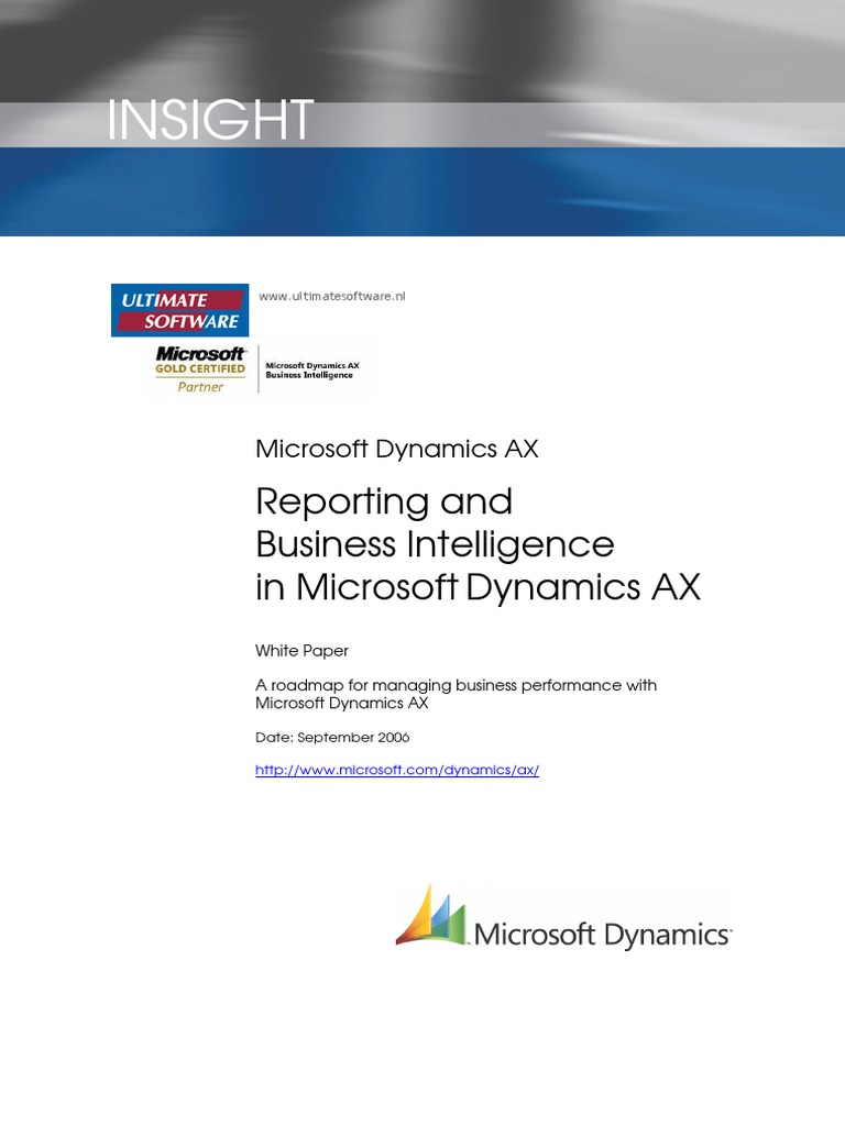 Reporting and BI in Microsoft Dynamics AX | PDF | Microsoft Sql Server | Databases