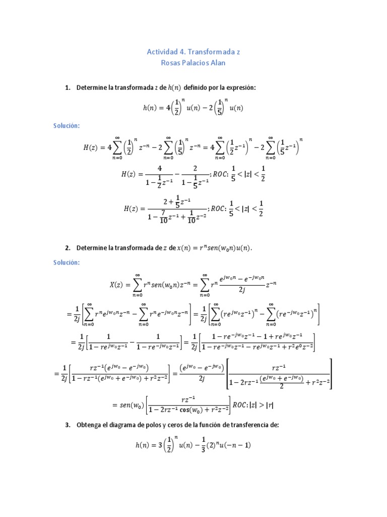 Actividad 4. Transformada Z | PDF