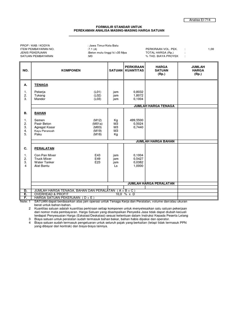 Beton Mutu Tinggi Fc'35 Mpa (Beton K.400) | PDF