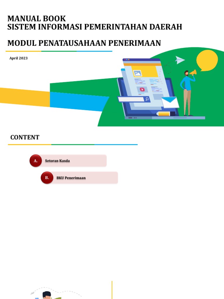 Manual Book - Setoran Kasda Dan BKU Penerimaan | PDF | Pengelolaan Keuangan & Uang