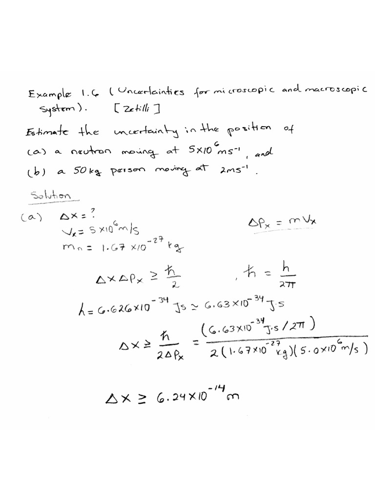 Example 1.6 Zettili Quantum Mechanics | PDF