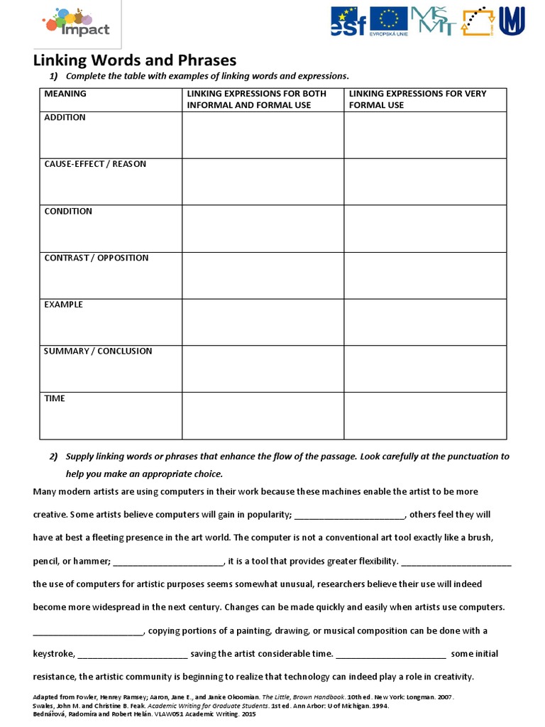 10 Linking Phrases and Modifiers | PDF