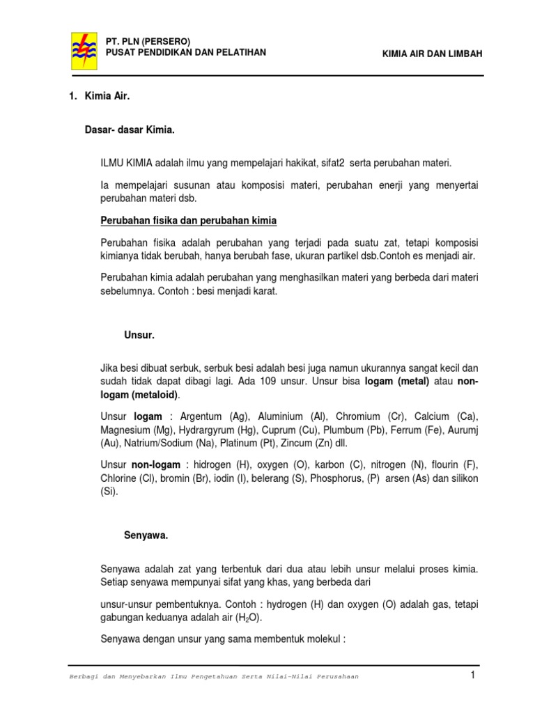 Kimia Air Dan Limbah | PDF