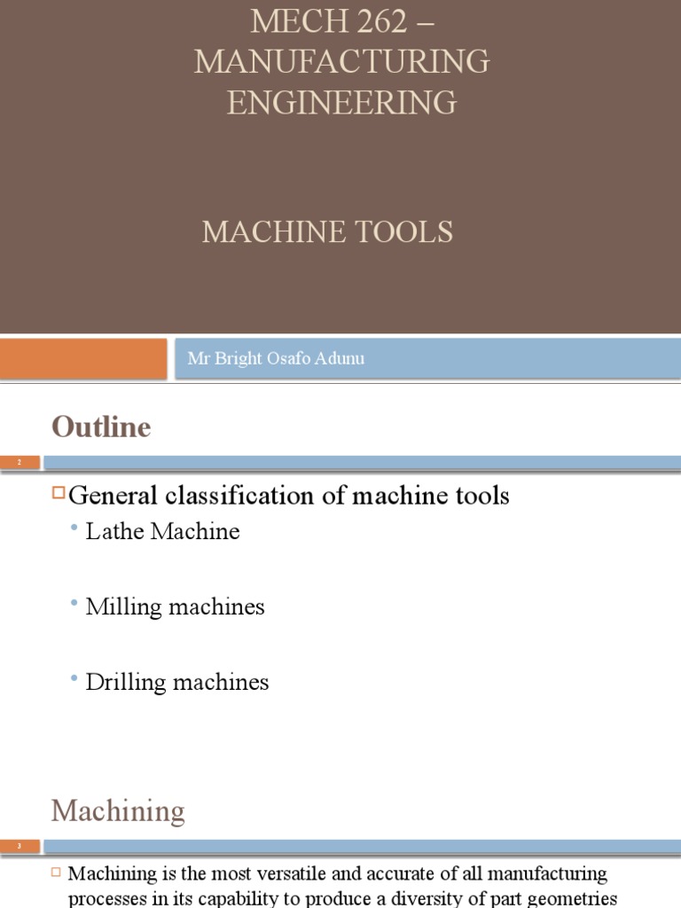 Manuf. Tech. - Machine Tools | PDF | Drill | Machining