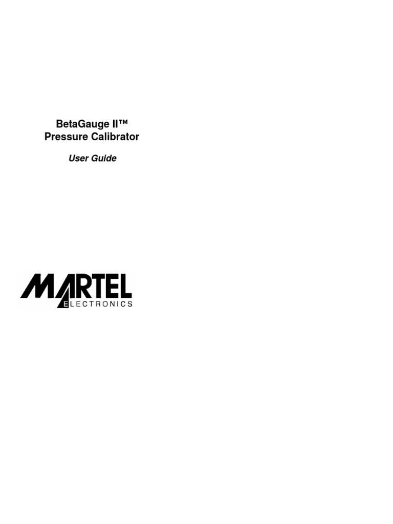 Martel Electronics BetaGauge II User Manual | PDF