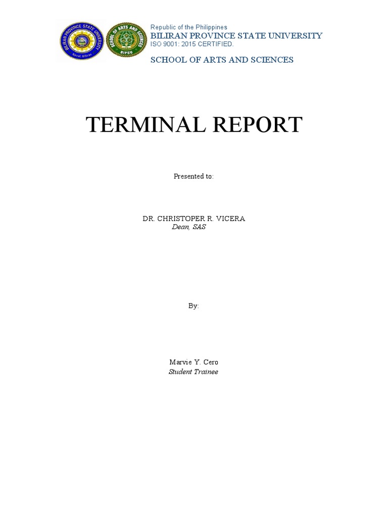 Marvie (Terminal Report) | PDF | Hospital | Medicine