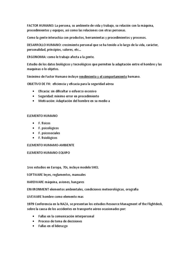 Factor Humanos Guia | PDF