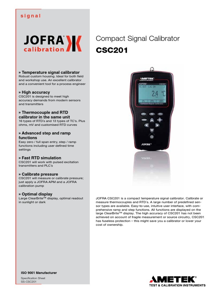 Ametek Jofra CSC201 | PDF